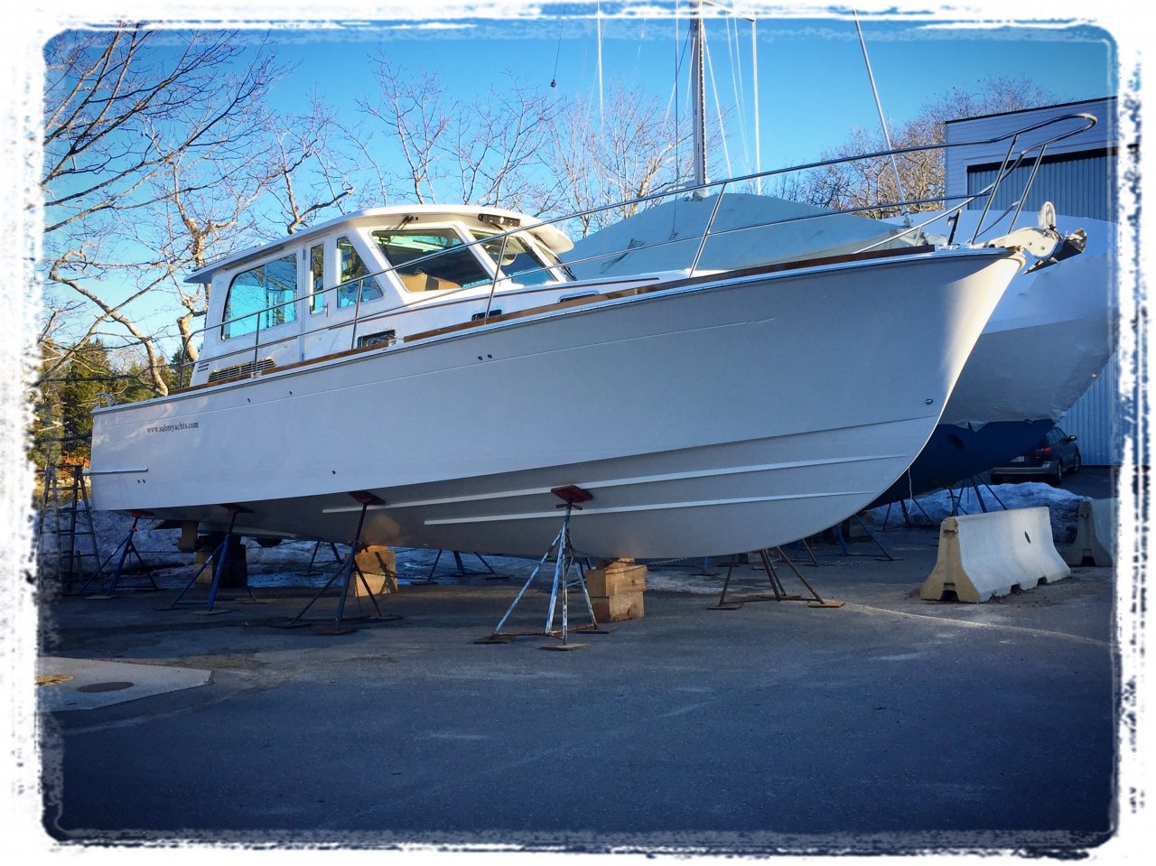 NEW Sabre 42, Painted & Launched at Great Island Boat Yard | US Harbors